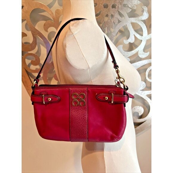 Coach | Bags | Coach Leather Purse Wristlet Small Pink Handbag Logo ...